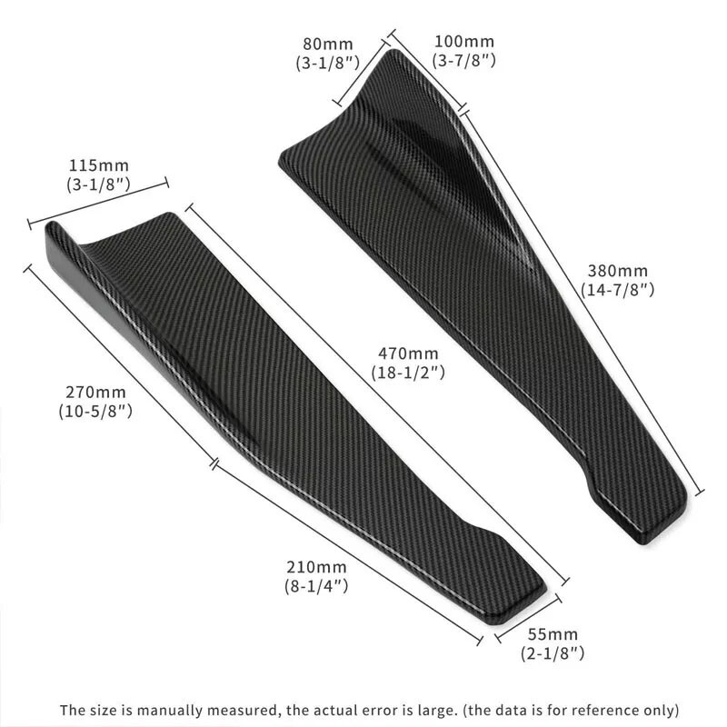 Carbon Fiber Pattern Rear Bumper Diffuser Side Splitter Spats for Kia ...