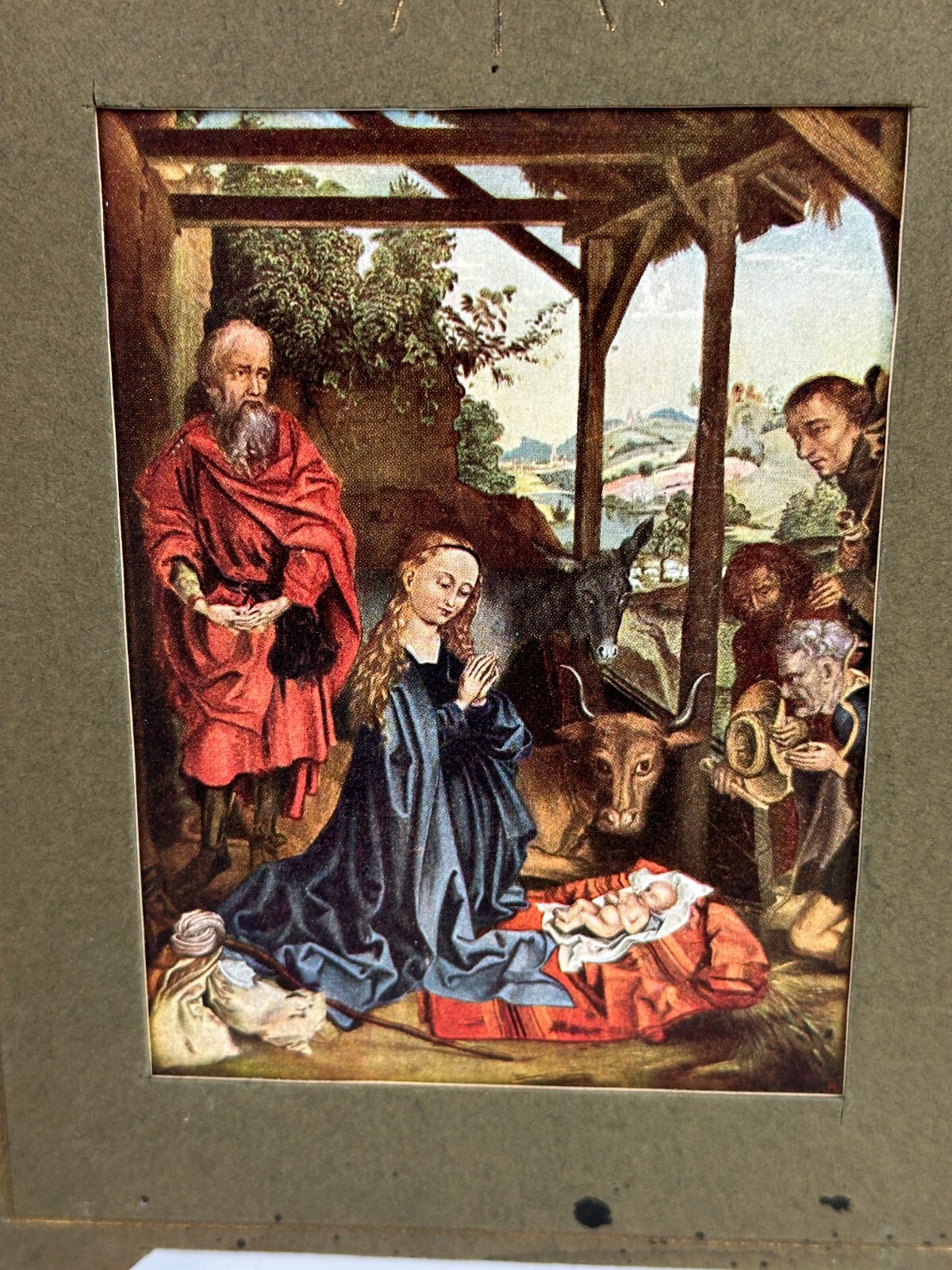 Antiker Triptychon 1916 Klappbar Altar Bilder Ikone Geburt Christi ...