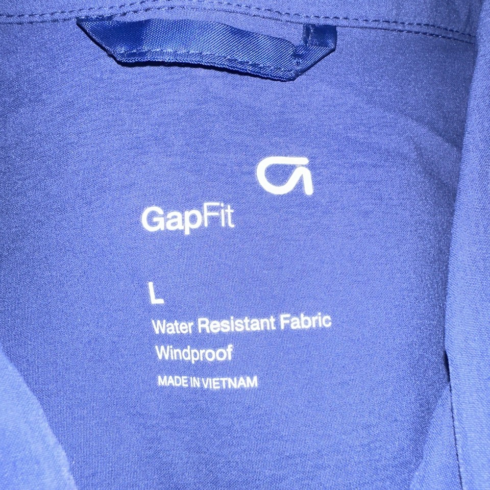 GAP Large Blue GapFit Waterproof Coaches Jacket | eBay