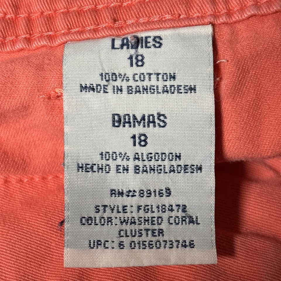 Faded Glory Women’s Bermuda Shorts - High-Rise, Pink - 100% Cotton Size ...