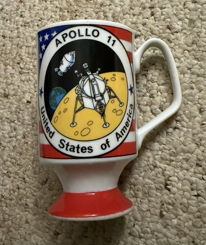 Vintage APOLLO 11 Ceramic Pedestal Mug Cup ARNART Moon Landing NASA ...
