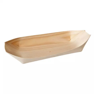 50x Wooden Pine Boat 140x77mm One Tree Catering / Functions / Parties ...