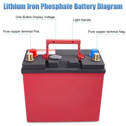 46B24R 40Ah 850CCA Lithium Iron Phosphate Battery LiFePO4 for Yuasa HJ ...