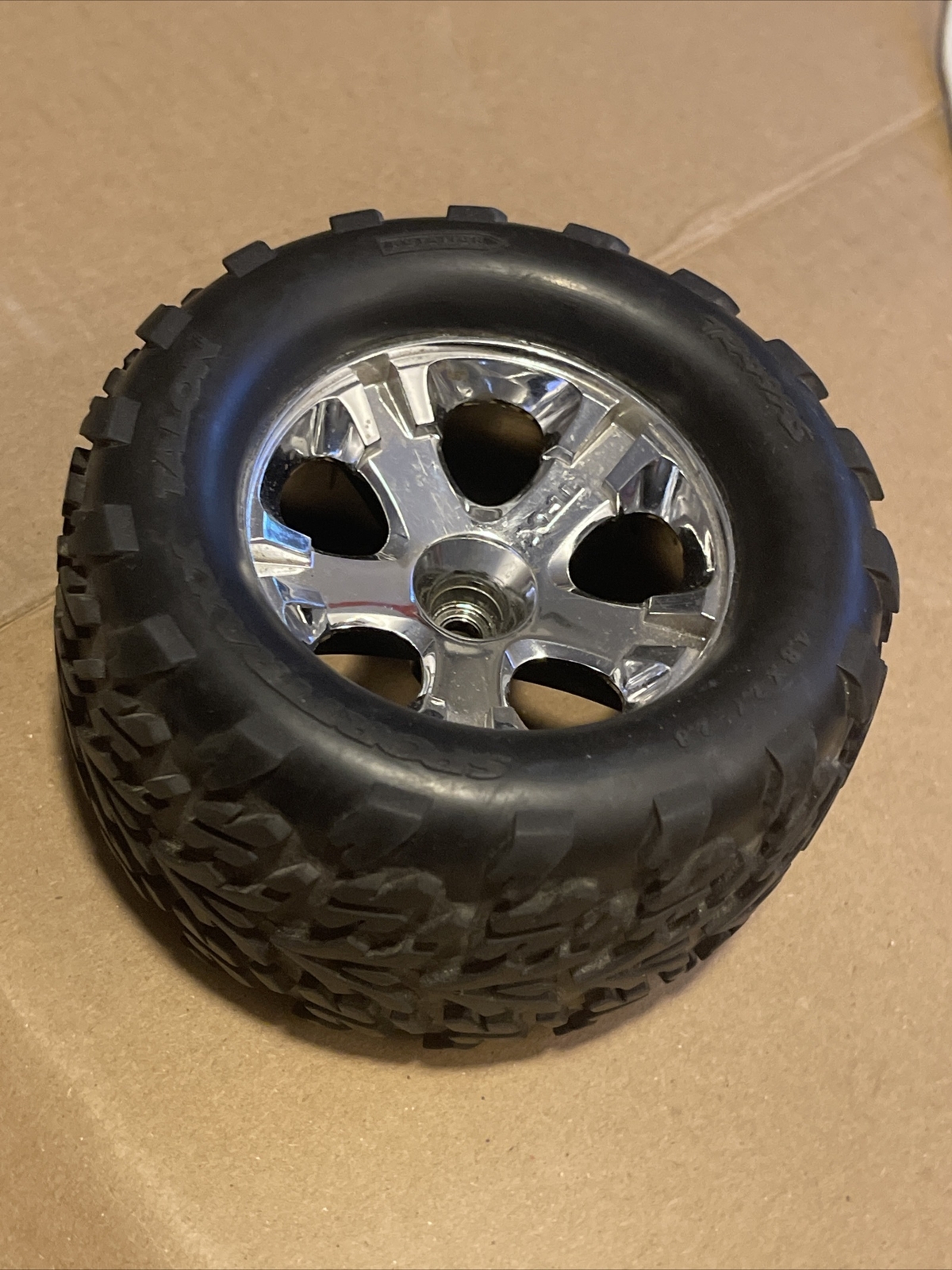 1 ONE Traxxas 3669 FRONT All-Star Chrome Wheel w/Talon Tire - Stampede ...