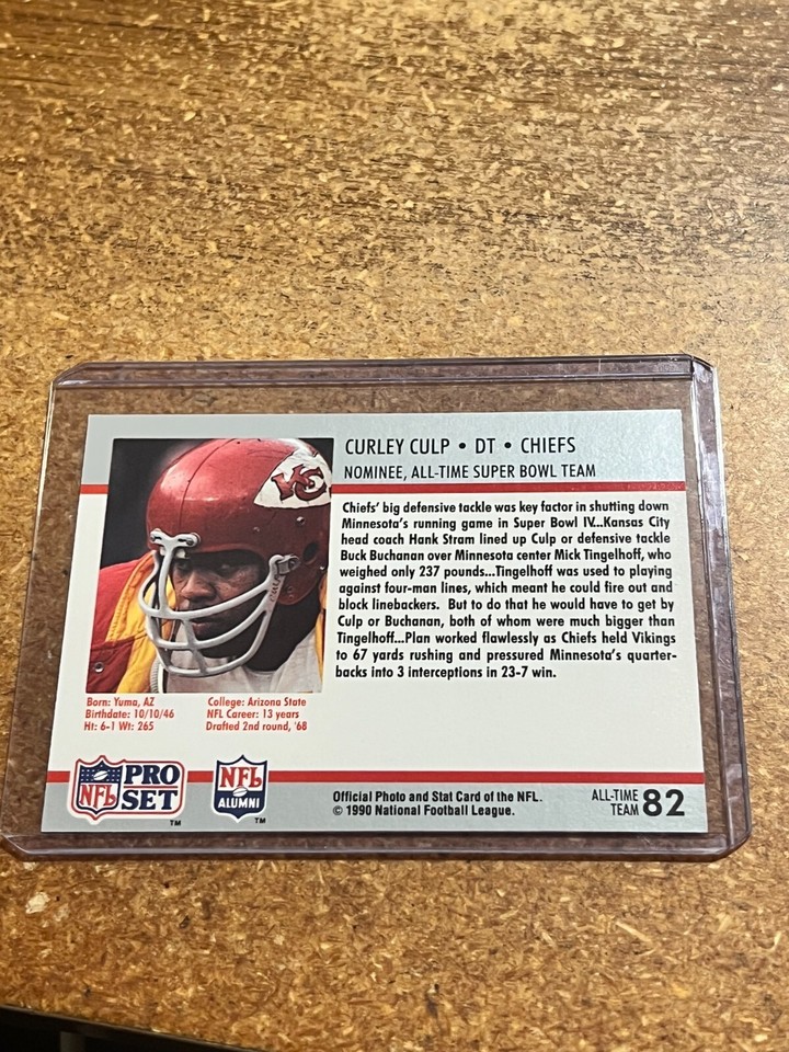 1990 Pro Set Football Super Bowl Supermen # 82 Curley Culp Chiefs | eBay