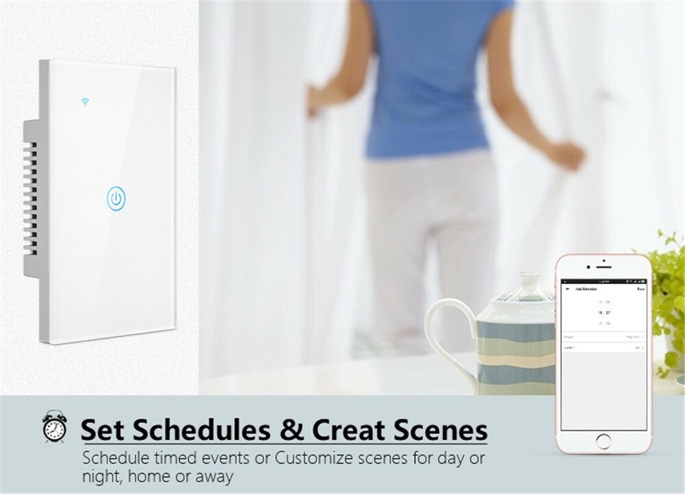 1/2/3Gang Smart WiFi Touch Wall Light Switch for Alexa Google Home ...