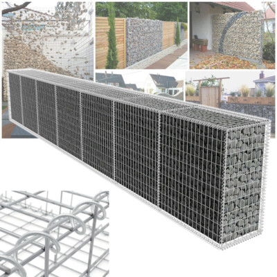 Galvanised Gabion Basket / Cages Retaining Stone Garden Wall Heavy Duty ...