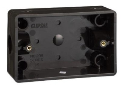 Clipsal RECTANGULAR MOUNTING BOX 2x20mm Entries, Horizontal & Vertical ...