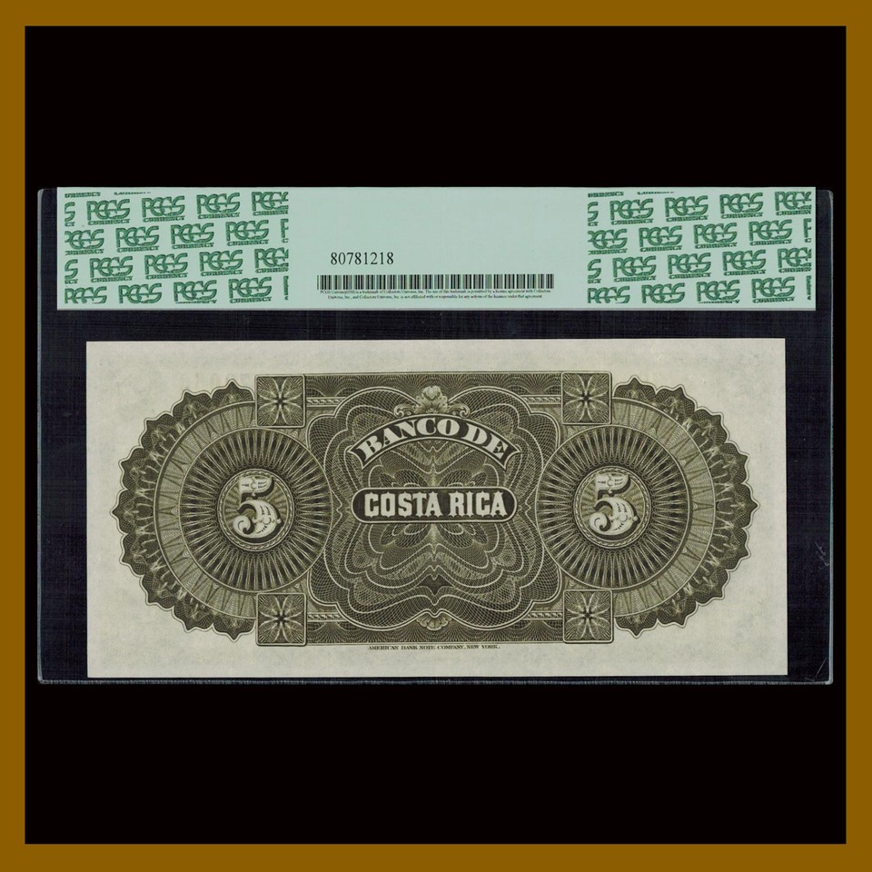 Costa Rica 5 Pesos, 1899 P-163r1 PCGS 66 PPQ | eBay