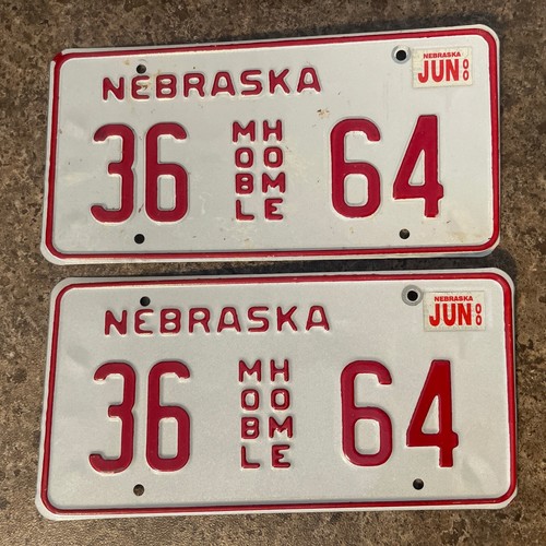 2000 Nebraska License Plate Pair Mobile Home # 36-64 | eBay