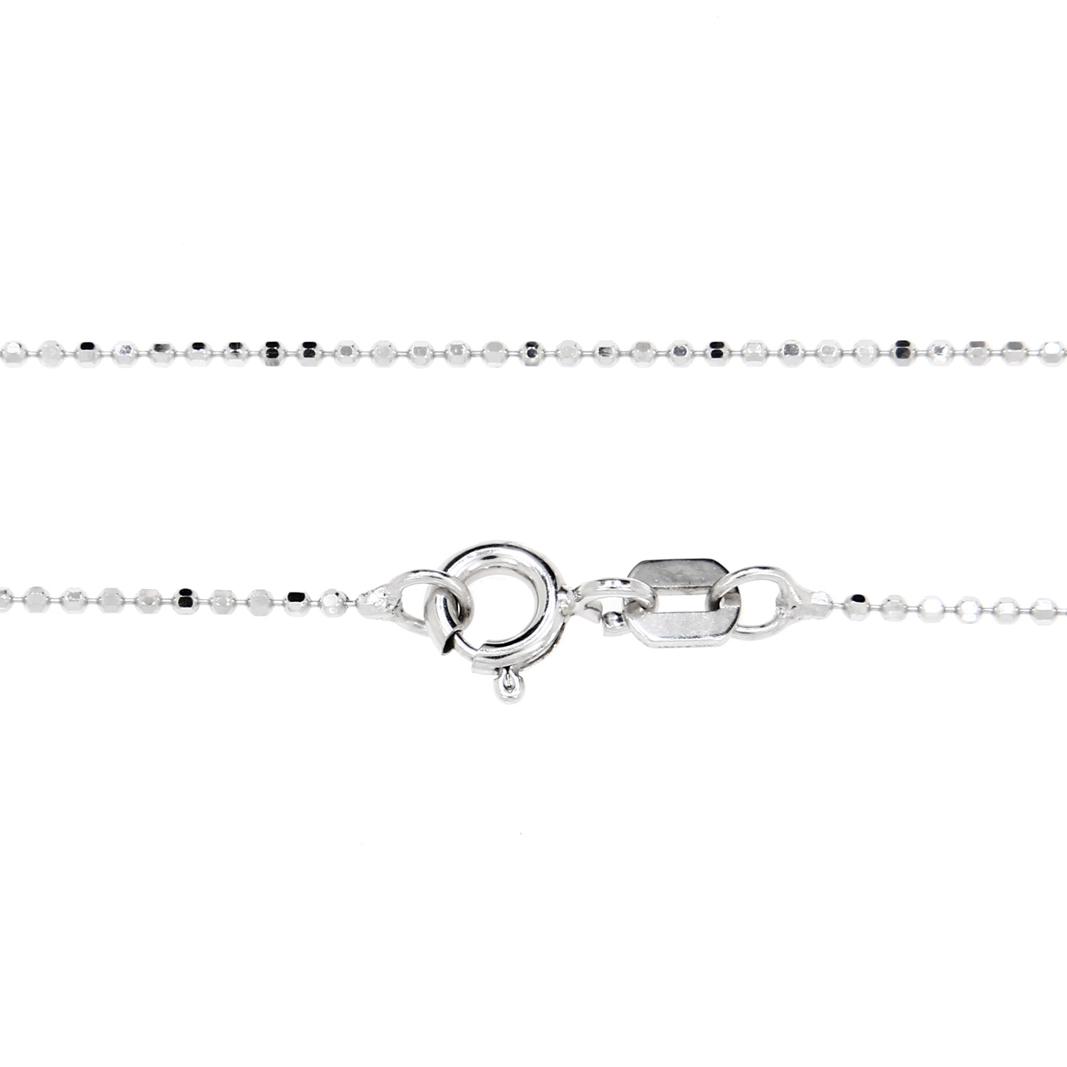 Sterling Silver Diamond Cut Thin Beaded Chain Necklace | eBay