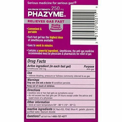 Phazyme Maximum Strength Anti-Gas Medication Simethicone Softgels 250 ...