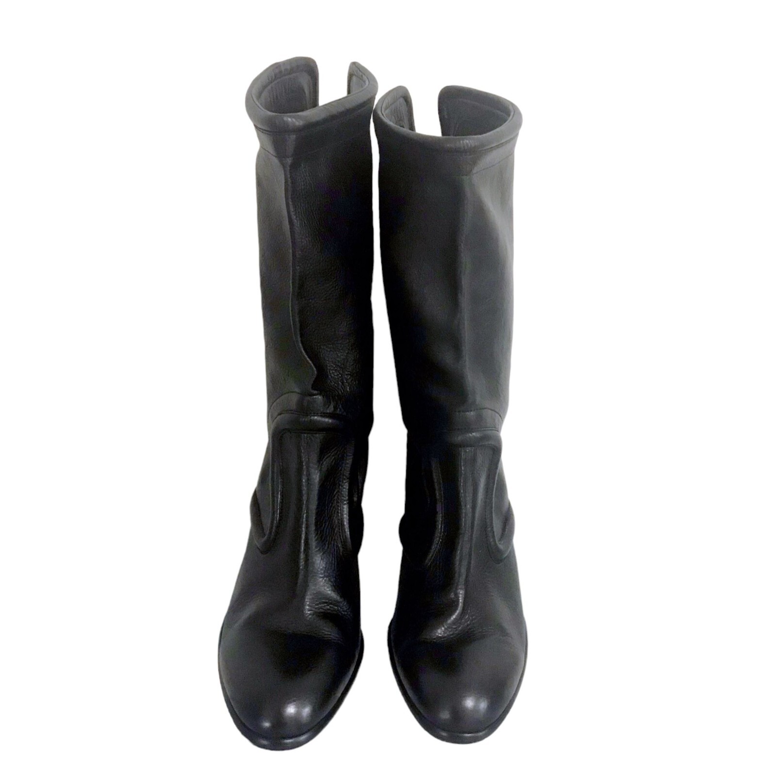 French designer Michel Perry black leather boots, Siz… - Gem