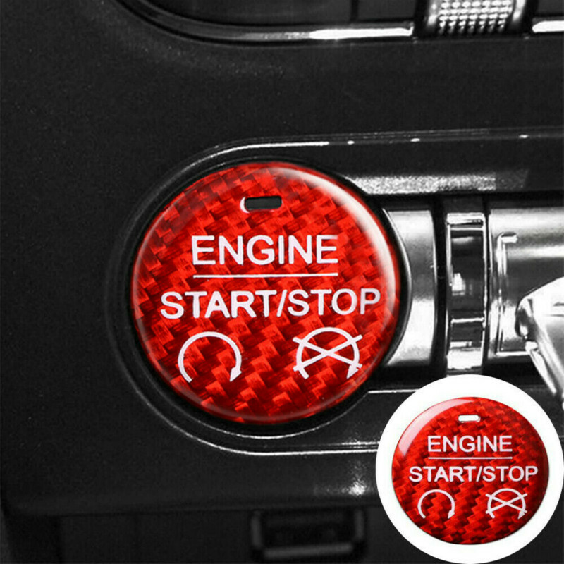 Carbon Fiber Engine Start Stop Push Button Stick Cover For Ford Mustang ...