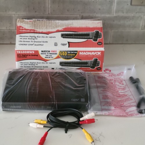 Magnavox TB100MW9 Digital to Analog TV Converter Box w Remote Cables ...