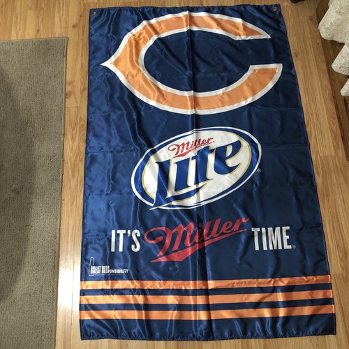 Chicago Bears + Miller Lite Wall Banner — NFL — 55 Inches by 36 Inches ...