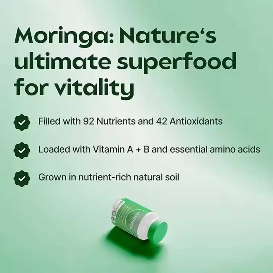 1-5 PACK Rosabella Moringa Powder Capsules - 60 Capsules 800mg of Pure ...