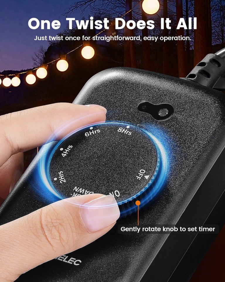 Dusk to Dawn Light Sensor Timer, Outdoor Light Timer Weatherproof, 2 ...