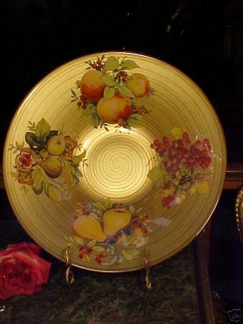 BEAUTIFUL HUGE 17.5"D FLAIR Rim Glass Murano CENTERPIECE Bowl COPPER ...