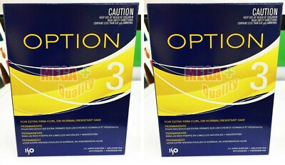 2 x ISO OPTION 3 PERM FOR RESISTANT HAIR DAMAGE FREE WAVING 74469485050 ...