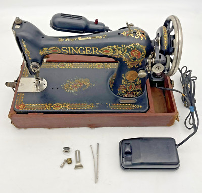 Vintage 1918 Singer Red Eye Sewing Machine Model 66 w/ Brother Sewing ...