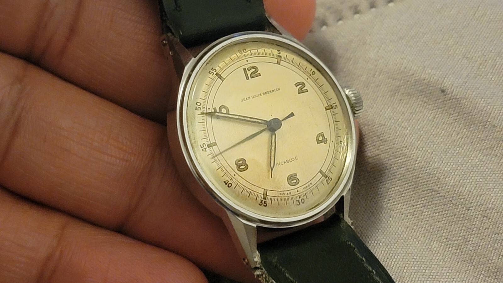 Rare Vintage Jean Louis Roehrich Stainless Steel Military Swiss-Made ...