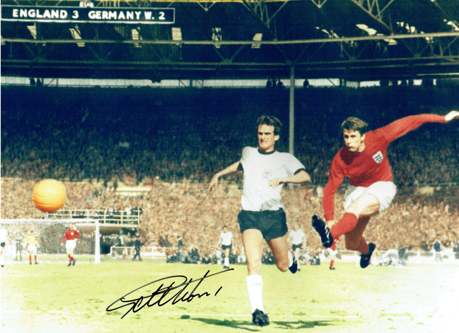 Geoff HURST Signed Autograph 16x12 England 1966 World Cup Goal Photo ...