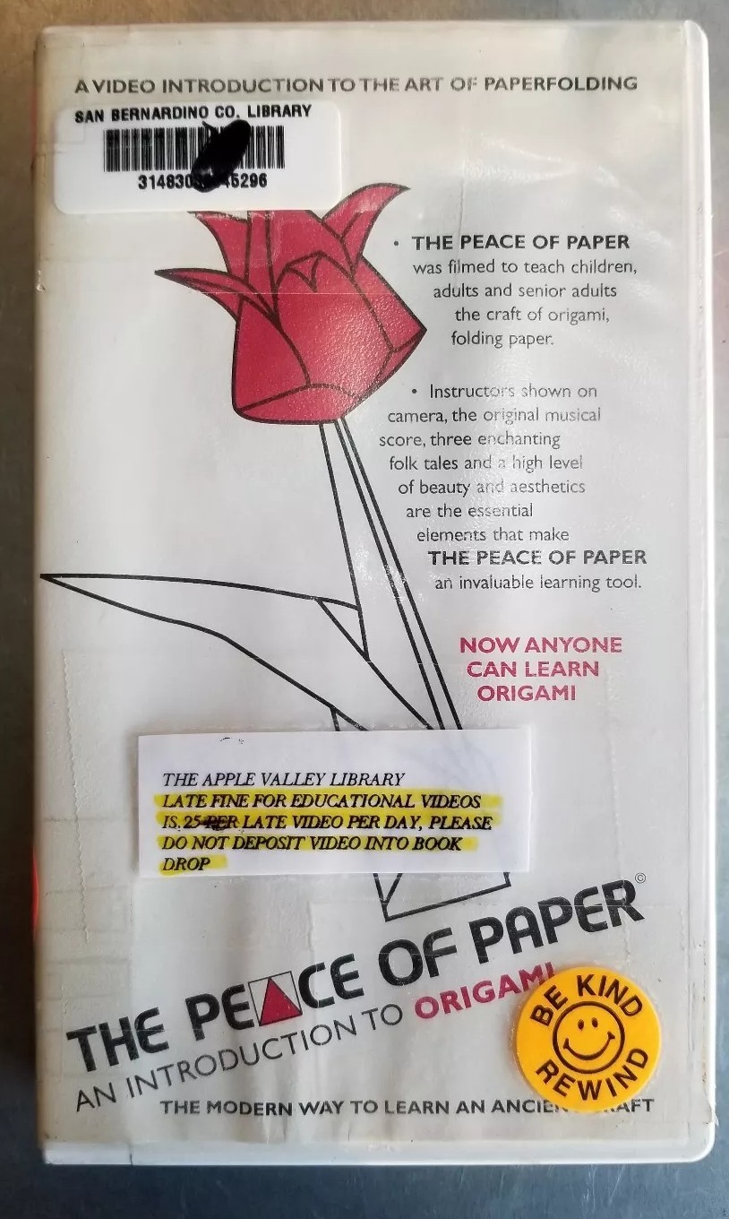 The Peace Of Paper VHS An Introduction to Japanese Origami paper piece ...