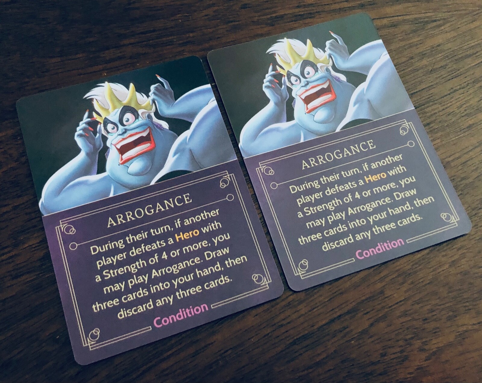 Disney Villainous | Ursula Condition 'Arrogance' Villain Card x2 | Game ...