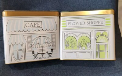 2 - Target Bullseye Playground Tea Room Cafe Flower Shop Storage Tins ...