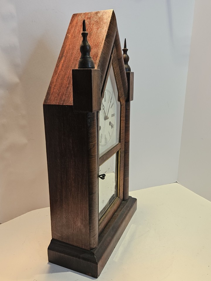 Antique Working 1870's ANSONIA 8 Day Victorian Mahogany Steeple Mantel ...