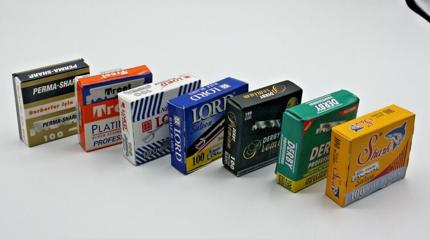 700count GILLETTE,LORD,DERBY,TREET,SHARK Single Edge Blades-7 different ...