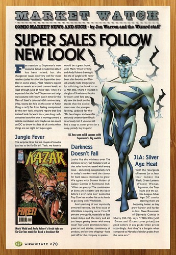 1997 Superman Blue/Kazar Print Ad/Poster X-Men Marvel DC Comics Promo ...