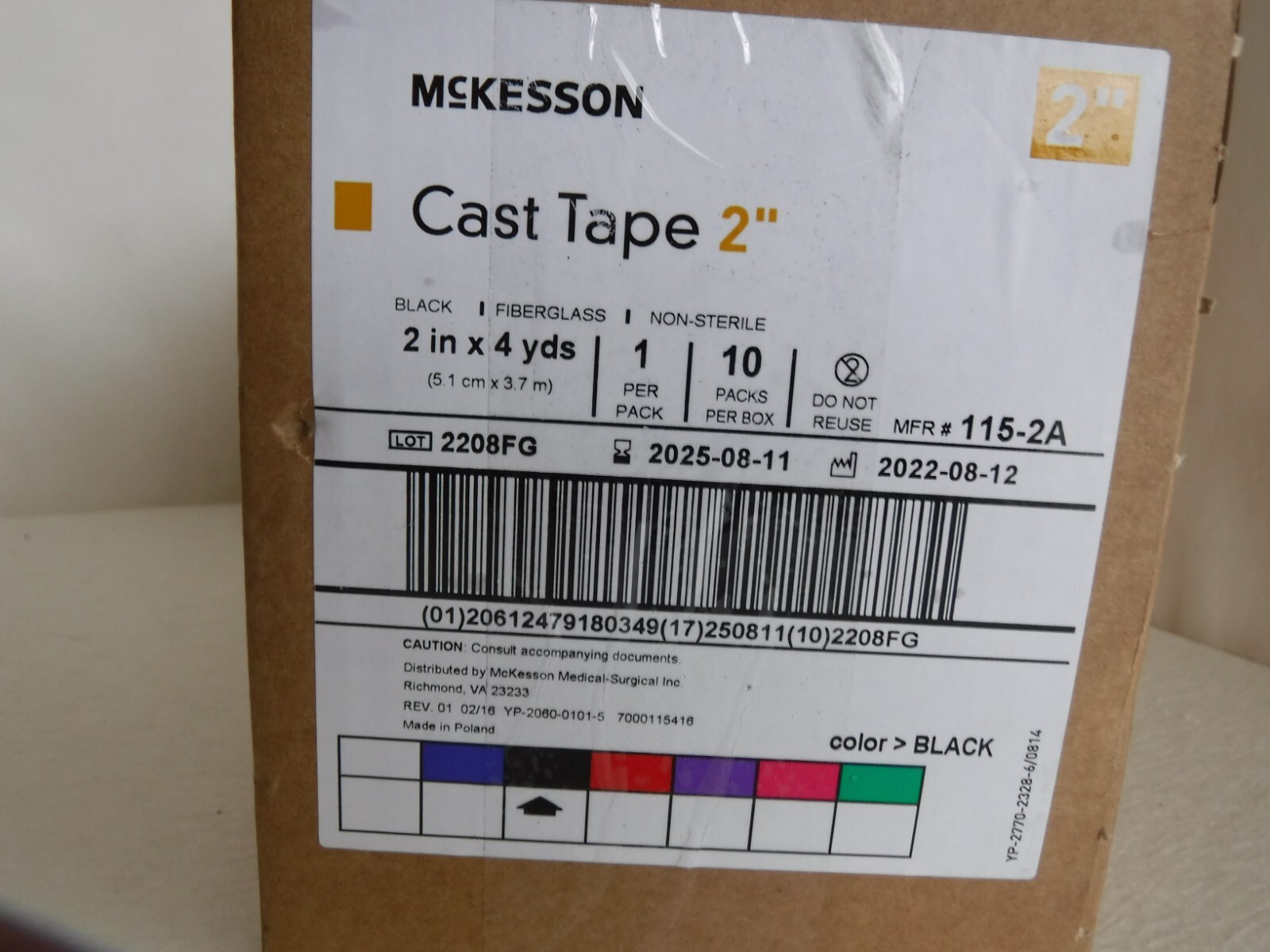 McKesson Cast Tape 2 Inch X 12 Foot Fiberglass Black, Box of 10 | eBay