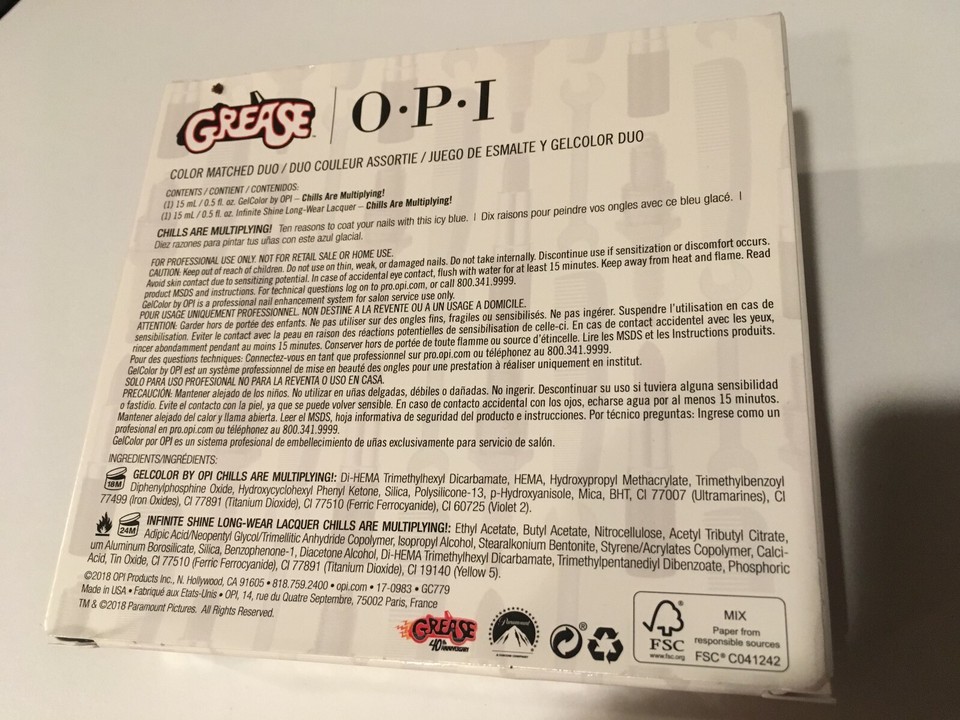 OPI Grease Chills Are Multiplying! Duo Set- Gel & Infinite Shine *FREE ...