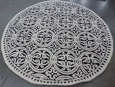 BLACK / IVORY 6' X 6' Loose Thread Rug Reduced Price 1172574249 CAM123E ...