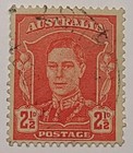 King George VI AUSTRALIA 1942 Scott #194 2-1/2D Red Stamp Light Cancel ...