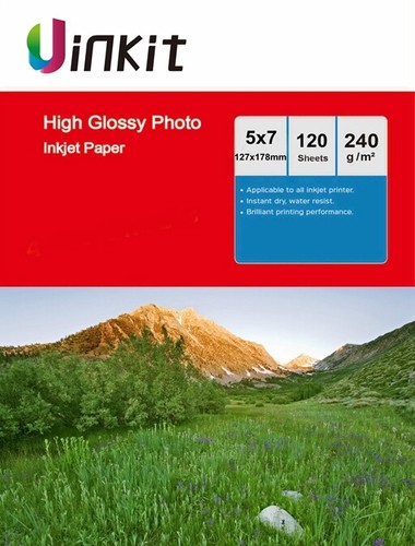 120 Sheets 127x178mm Photo Paper 5x7 Glossy Inkjet Paper 230 240Gsm ...