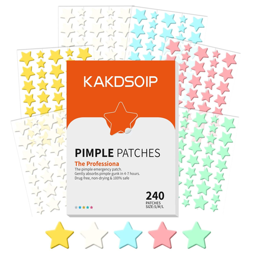 Pimple Patches for Face,Colorful Spot Stickers Cute Star Zit Covers ...
