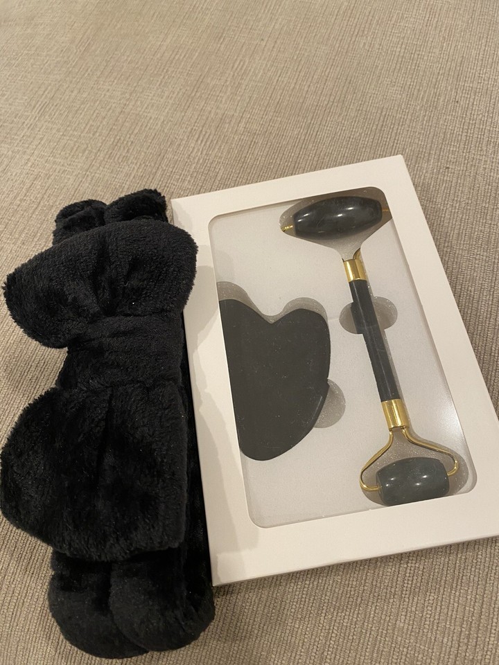 Face Roller Gua Sha Hair Bow All In One Set For Firming Tightening Anti ...