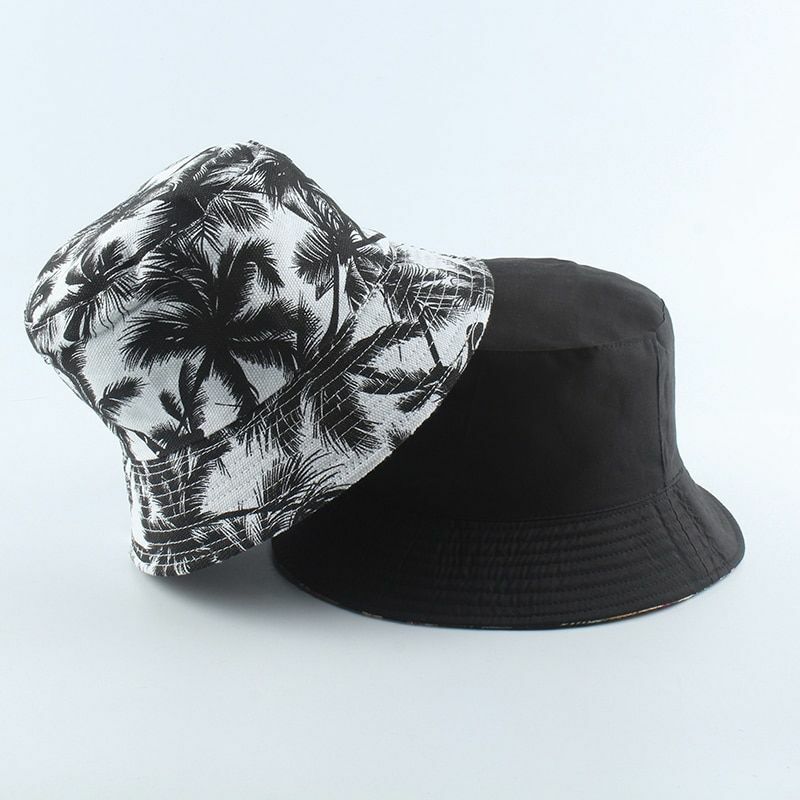 1pc Plaid Check Bucket Hats Black White Reversible Hat Unisex Headwear ...