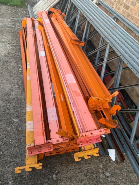 Heavy Duty Warehouse Racking Beams – Orange Industrial Storage Shelving ...
