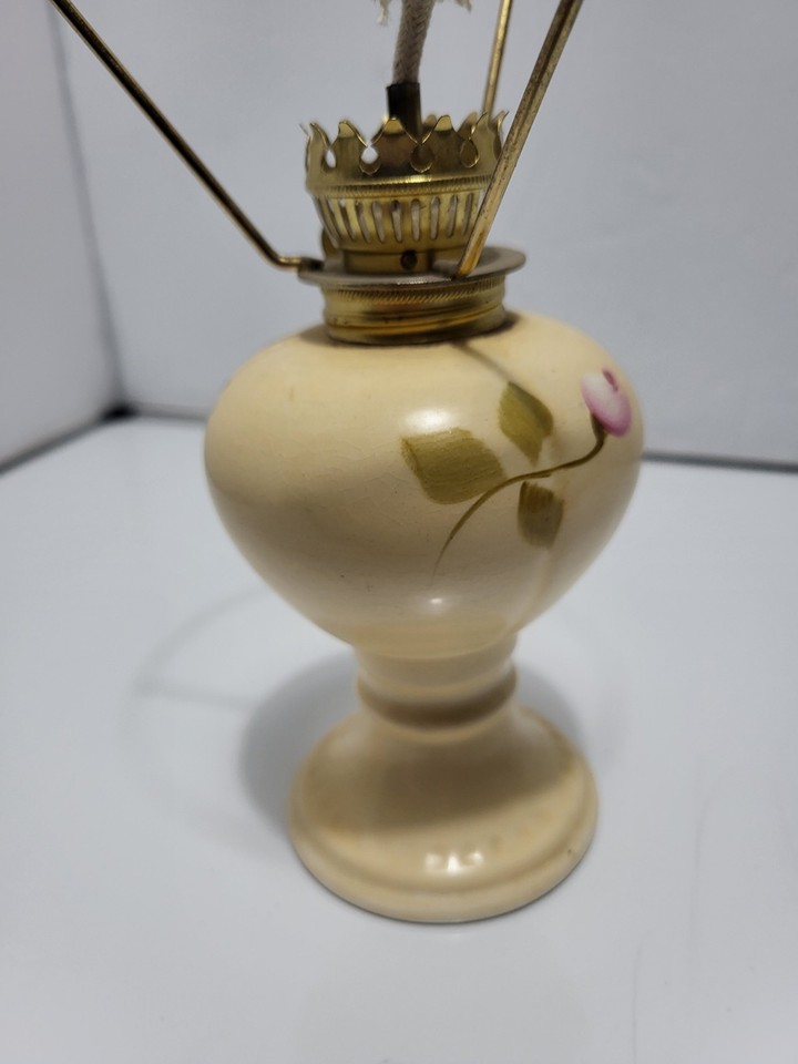 Rare Lefton China Heritage Cream White Pink Roses 4277 Oil Lamp ...