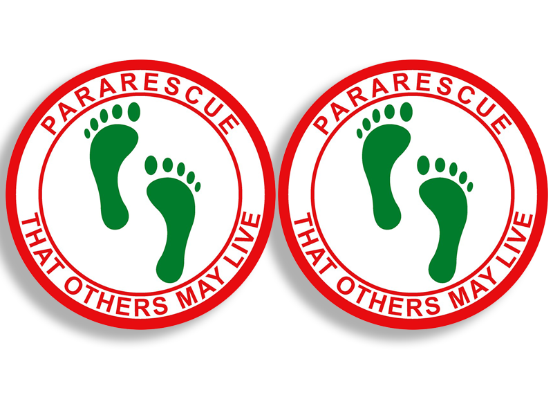2-Pack: 2.5 inch Round Pararescue Jolly Green Giant Feet Stickers (PJ ...