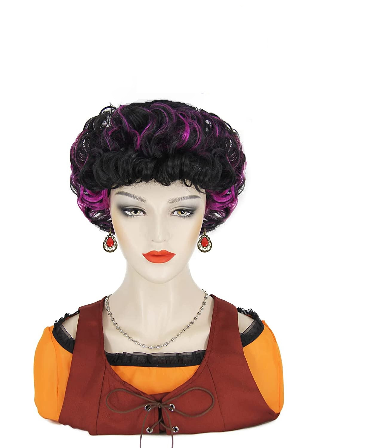 Juziviee Purple Black Braid Party Wig theatrical stage cute adult ...