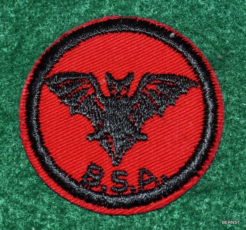 VINTAGE BOY SCOUT PATROL RED & BLACK PATCH - TWILL - BAT | eBay
