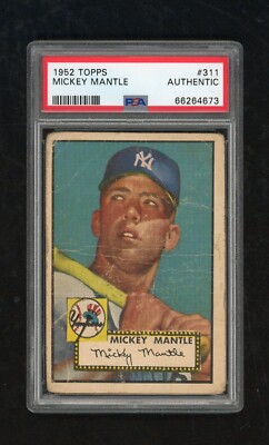 1952 Topps Mickey Mantle #311 PSA Authentic | eBay