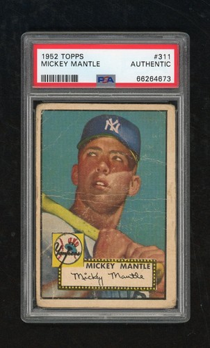 1952 Topps Mickey Mantle #311 PSA Authentic | eBay