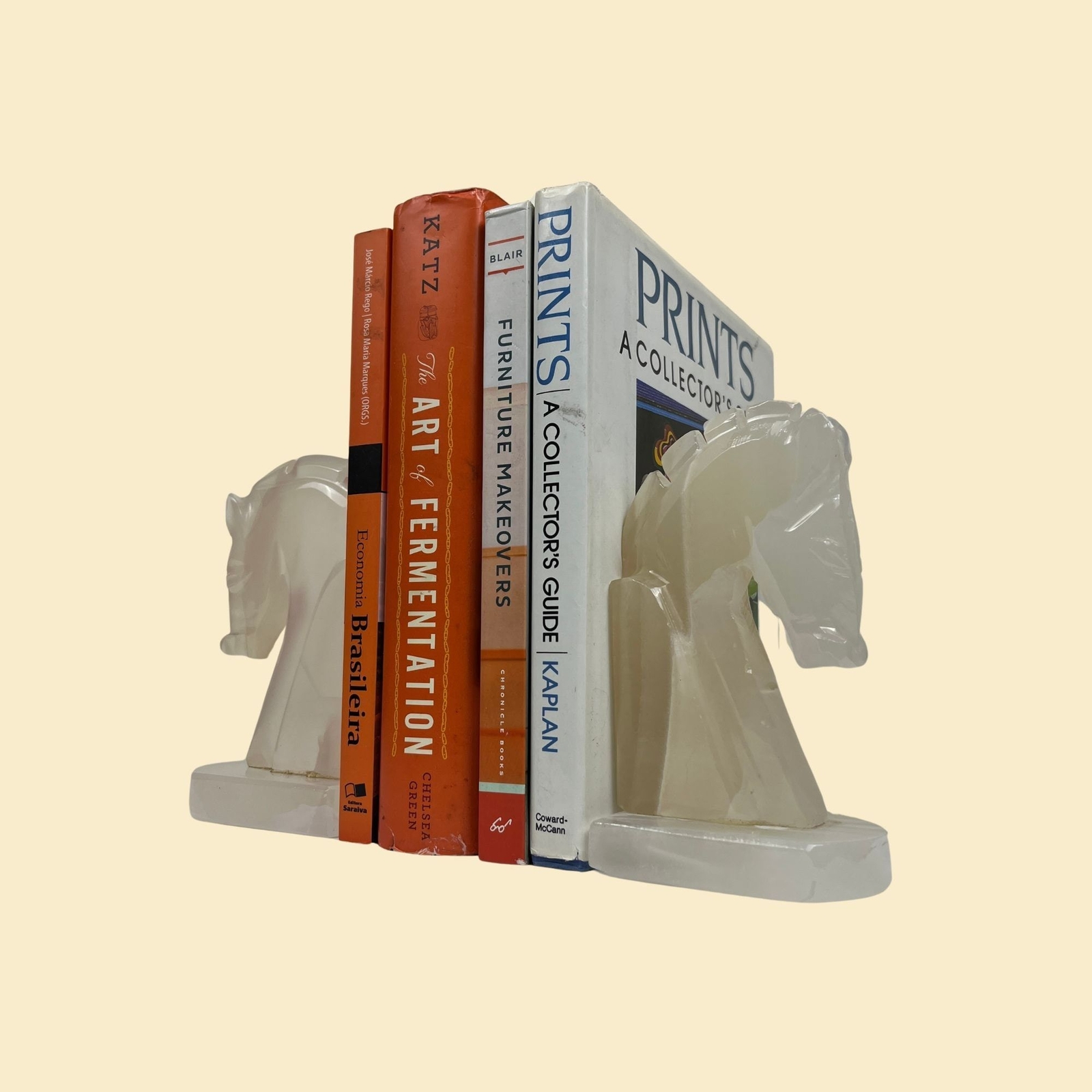 Vintage 1960s trojan horse bookends, set of 2 onyx horse shaped ...