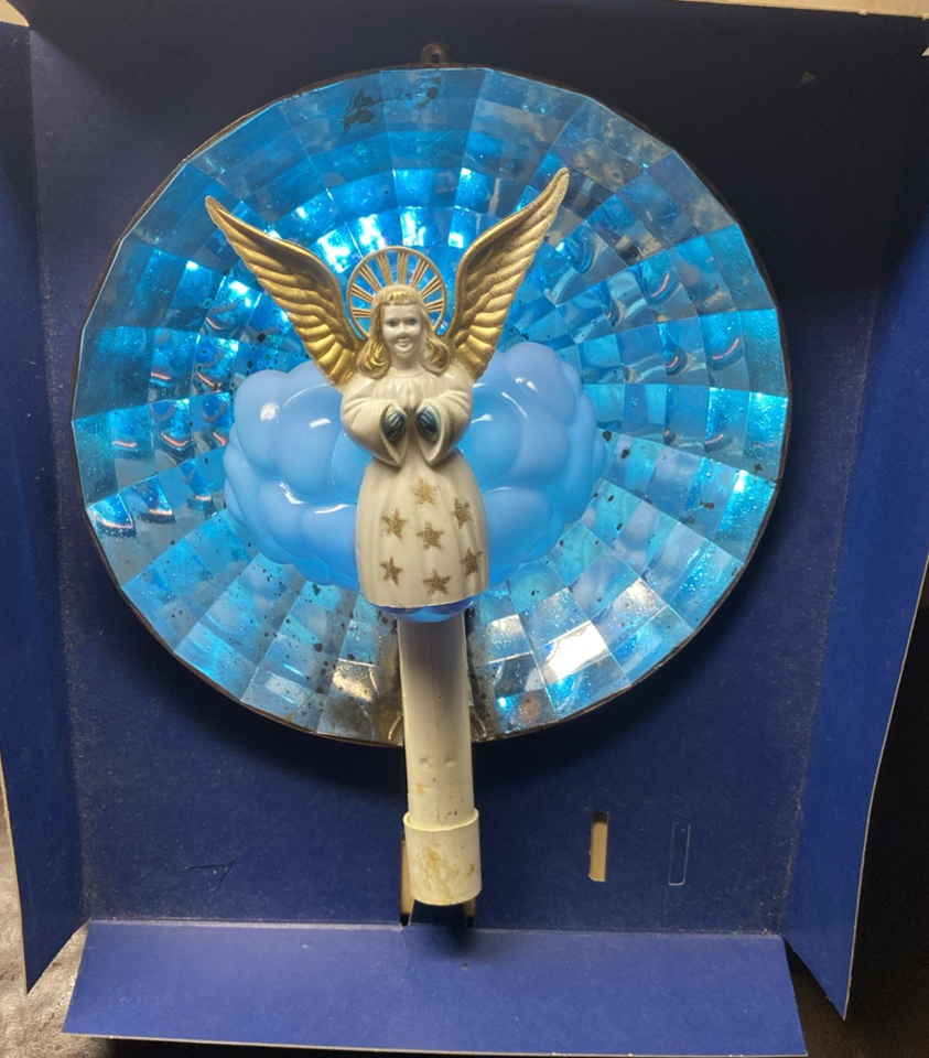 Vintage Christmas Tree Angel Topper Heavenly Reflecting Light Bradford ...